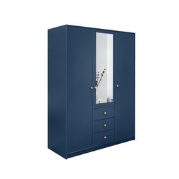 DREHT&Uuml;RENSCHRANK GALIO 149/200/57,5 cm 3-t&uuml;rig mit Spiegel Dunkelblau
