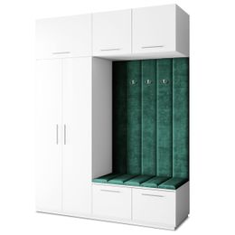 GARDEROBENSCHRANK REMA 180/240/60 cm Modern Garderobe-Set Wei&szlig;