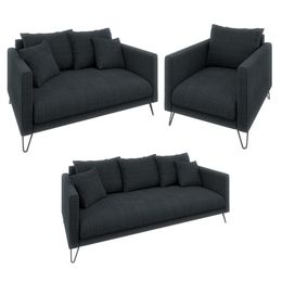 SITZGARNITUR 3+2+1 Harmony Graphit Chenille