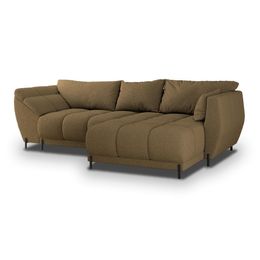 ECKSOFA VESTANO R-S Orange Boucle-Stoff mit Schlaffunktion