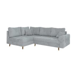 ECKSOFA Sigurd Hellgrau Chenille - Ottomane links