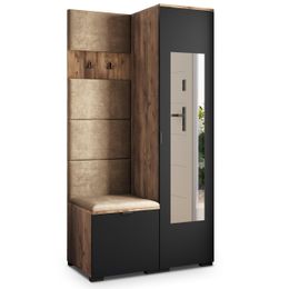 GARDEROBENSCHRANK VIRA 95/181/51 cm Modern Garderobe-Set Eiche Lefkas