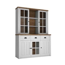 GESCHIRRSCHRANK L&eacute;andre Wei&szlig; und Holz