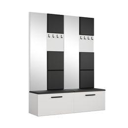 GARDEROBENSCHRANK MODULO 161,2/204/40 cm Modern Garderobe-Set Wei&szlig;