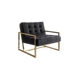 LOUNGESESSEL Duban Schwarz Samtstoff
