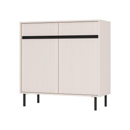 KOMMODE OSTIA 100/100/40 cm mit 2 Schubladen 2 T&uuml;ren Beige