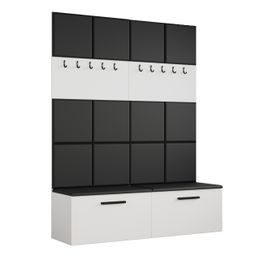 GARDEROBENSCHRANK MODULO 161,2/204/40 cm Modern Garderobe-Set Wei&szlig;