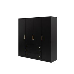 DREHT&Uuml;RENSCHRANK IRELIA 196/200/57,5 cm 4-t&uuml;rig Schwarz