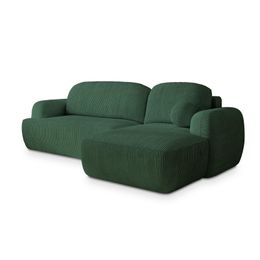 ECKSOFA MODENZA P R-S Gr&uuml;n Kordstoff mit Schlaffunktion