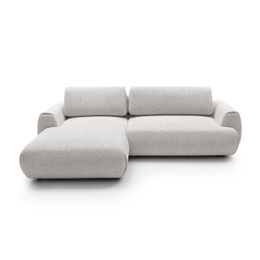 ECKSOFA ZEST Grau Geflochtener Stoff mit Schlaffunktion
