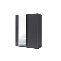 SCHWEBET&Uuml;RENSCHRANK ELRON 180,6/198,5/62cm 2-t&uuml;rig mit Spiegel Graphitfarben