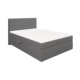 BOXBETT Roma 140/200 cm Dunkelgrau Pl&uuml;schcord