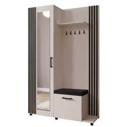 GARDEROBENSCHRANK ARMADIO 137/207/42 cm Modern Garderobe-Set Kaschmir