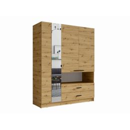 DREHT&Uuml;RENSCHRANK CHARON 158,3/200,6/55cm 3-t&uuml;rig mit Spiegel Eiche Artisan