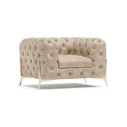 CHESTERFIELD-SESSEL Vertex Beige Samt