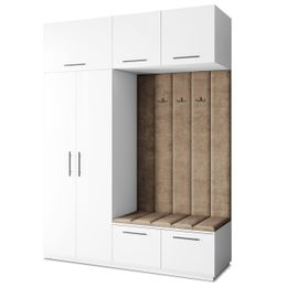 GARDEROBENSCHRANK REMA 180/240/60 cm Modern Garderobe-Set Wei&szlig;