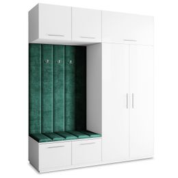 GARDEROBENSCHRANK REMA 200/240/60 cm Modern Garderobe-Set Wei&szlig;