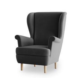 SESSEL LENTIO Ohrensessel Polstersessel, Grau