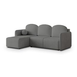 ECKSOFA SUVINO Grau Geflochtener Stoff mit Schlaffunktion
