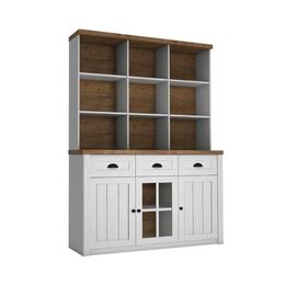 GESCHIRRSCHRANK L&eacute;andre Wei&szlig; und Holz
