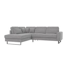 ECKSOFA Zuri Hellgrau Samt