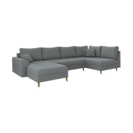 WOHNLANDSCHAFT Henrik Grau Boucle - Ottomane Links