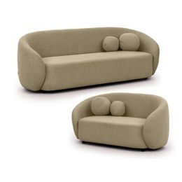 SITZGARNITUR 3+2 Roundi Beige Boucl&eacute;