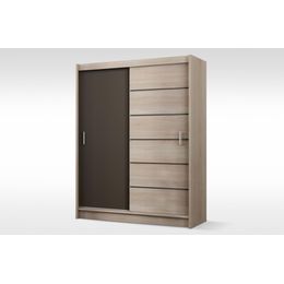 SCHWEBET&Uuml;RENSCHRANK NIDALE 203/215/61 cm 2-t&uuml;rig Sonoma Eiche
