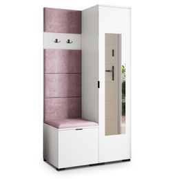 GARDEROBENSCHRANK VIRA 95/181/51 cm Modern Garderobe-Set Wei&szlig;