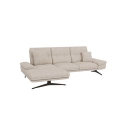 ECKSOFA Loris Beige Samt - Ottomane links