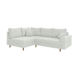 ECKSOFA Henrik Wei&szlig; Boucle - Ottomane links