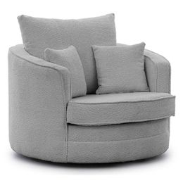 DREHSESSEL Ted aus Grau Boucle-Stoff