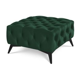 HOCKER Chesterfield Whitby Flaschengr&uuml;n Samt mit schwarzen F&uuml;&szlig;en