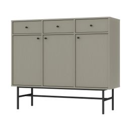 KOMMODE TORINO 125/108/41 cm mit 3 Schubladen 3 T&uuml;ren Hellgr&uuml;n