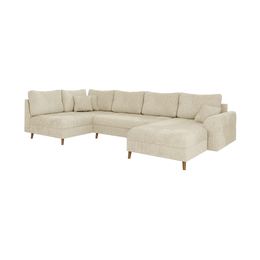WOHNLANDSCHAFT Sigurd Beige Chenille - Ottomane rechts