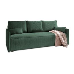 BETTSOFA MESTOR Gr&uuml;n Kordstoff mit Schlaffunktion