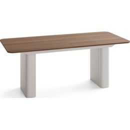 ESSTISCH Riven rechteckig ausziehbar verl&auml;ngerbar mit Butterfly-Auszug, Walnuss Braun 200-296/90/76 cm