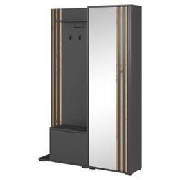 GARDEROBENSCHRANK NELIANA 131/192/40 cm Modern Garderobe-Set Graphitfarben
