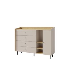 KOMMODE VETTA 155/115/42cm mit 4 Schubladen 1 T&uuml;ren Beige