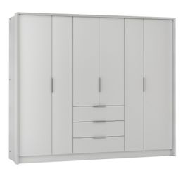 DREHT&Uuml;RENSCHRANK SHACO 255/217/65 cm 6-t&uuml;rig Wei&szlig;