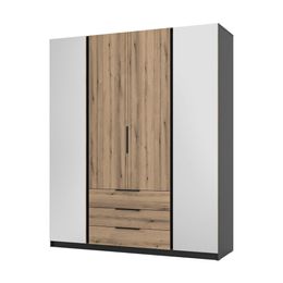 DREHT&Uuml;RENSCHRANK CAGLIARI 200/239/61,9cm 4-t&uuml;rig mit Spiegel Schwarz