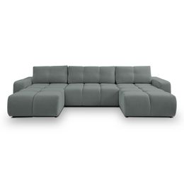 WOHNLANDSCHAFT DUCA U Grau Jersey mit Schlaffunktion