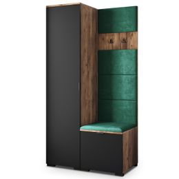 GARDEROBENSCHRANK LORI 95/181/51 cm Modern Garderobe-Set Eiche Lefkas
