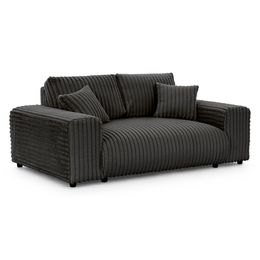 2-SITZER-SOFA Mollis Dunkelgrau Pl&uuml;schcord