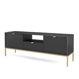 LOWBOARD STELLARE 154x39x56 cm mit 1 Schubladen und 2 T&uuml;ren Schwarz