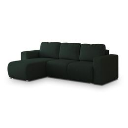 ECKSOFA RINOVA Gr&uuml;n Geflochtener Stoff mit Schlaffunktion