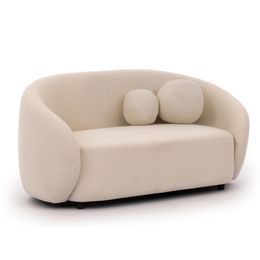 2-SITZER-SOFA Roundi Cremewei&szlig; Boucl&eacute;