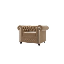 CHESTERFIELD-SESSEL Nyx Beige Samt