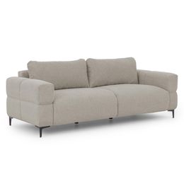 3-SITZER-SOFA Cardea in Bubble-Optik aus weichem Taupe Strukturstoff mit hohem Sitzkomfort