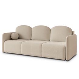 BETTSOFA SUVI III Q Beige Bucle-Stoff mit Schlaffunktion